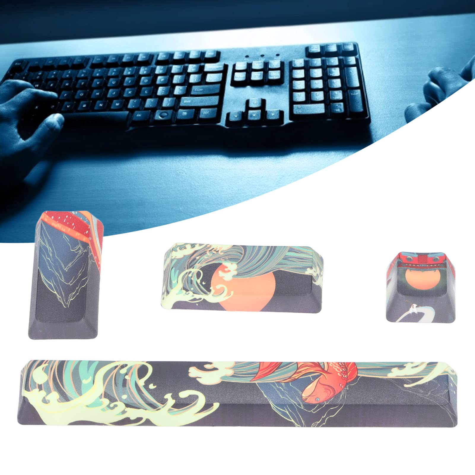 Mua ASHATA Custom Gaming Keycap - Heat Sublimation Bright Colour Koi ...