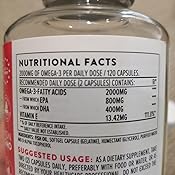 Omega 3 Fish Oil [ 2000mg ] - High Strength - Molecularly Distilled for ...