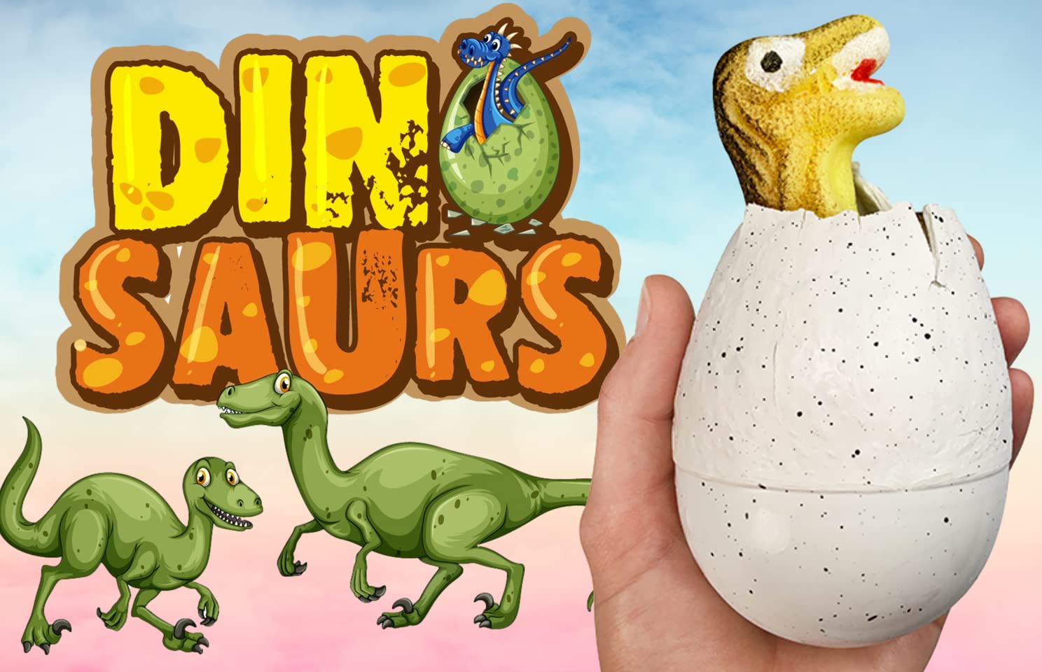 JA-RU Jumbo Dinosaur Egg (12 Eggs Pack) Hatching & Growing Giant Dinosaur Toy For Kids & Adult ...