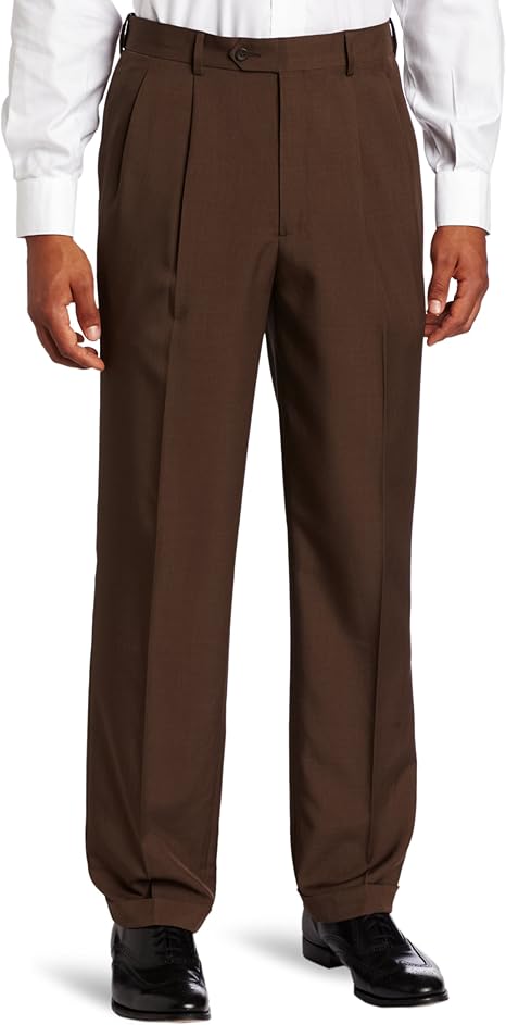 Savane Men's Pleated Select Edition Crosshatch Dress Pant at Amazon Men ...