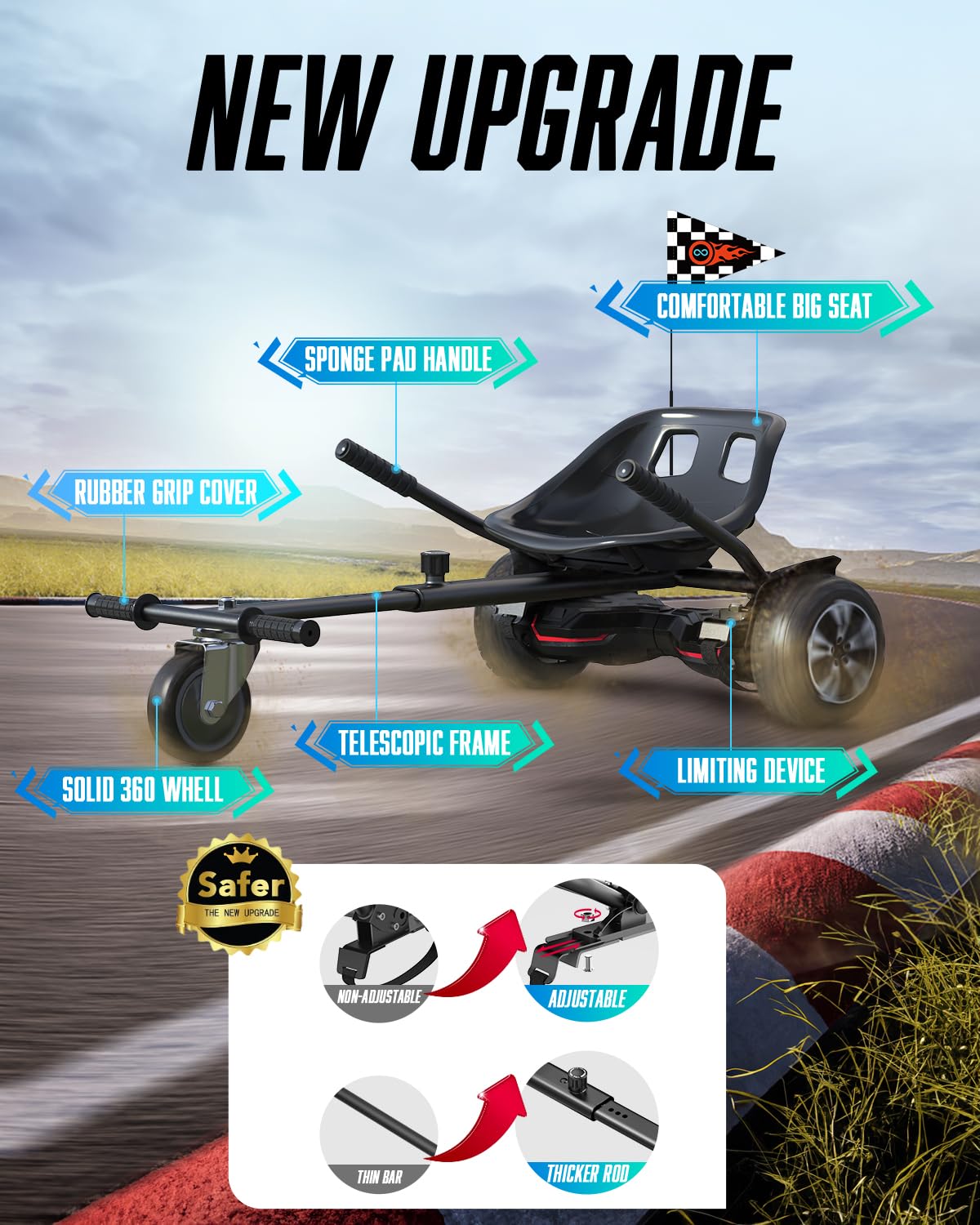 Mua Hoverboard Go Kart with Rear Shock Absorption, Hoverboard Seat ...