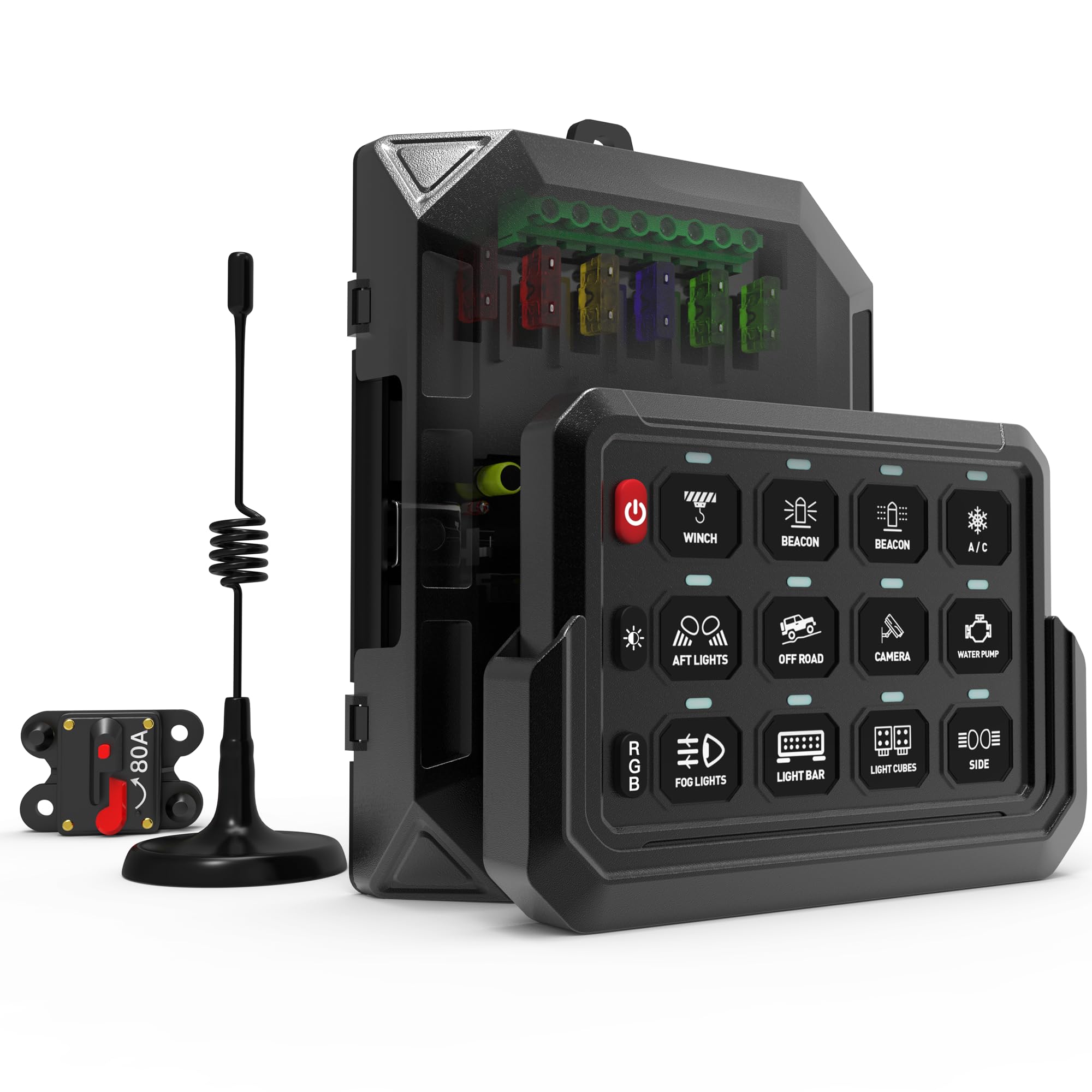 Wireless RGB 12 Gang Switch Panel, Marine Switch Panel Box, Remote ...