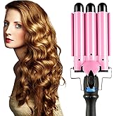 Amazon.com: 3 Barrel Curling Iron Hair Crimper: Aleath Dual Voltage Adjustable Temperature Three ...