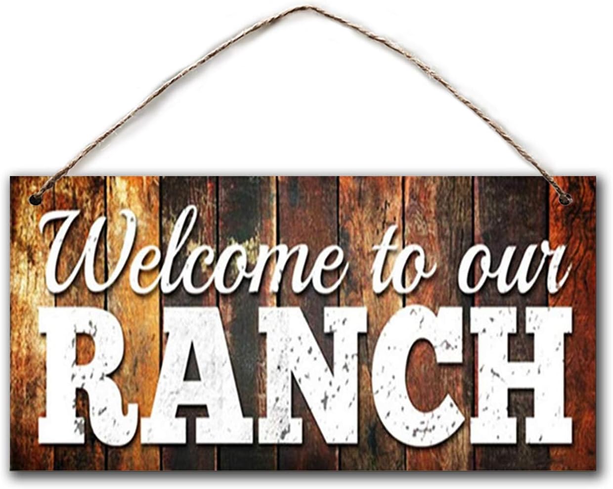 BESTWD Welcome to Our Ranch Sign, 5"x10" Wood Sign, Rustic Country Sign ...