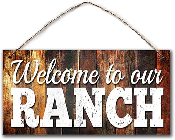 BESTWD Welcome to Our Ranch Sign, 5"x10" Wood Sign, Rustic Country Sign ...