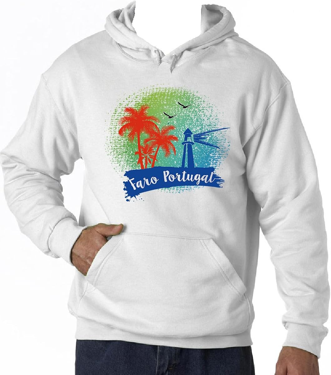 teesquare1st Men's Faro Portugal White Hoodie T-Shirt: Amazon.co.uk ...