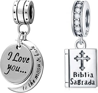 Amazon.com: Christian Charms Set fits DIY Bracelet, Holy Bible Book ...