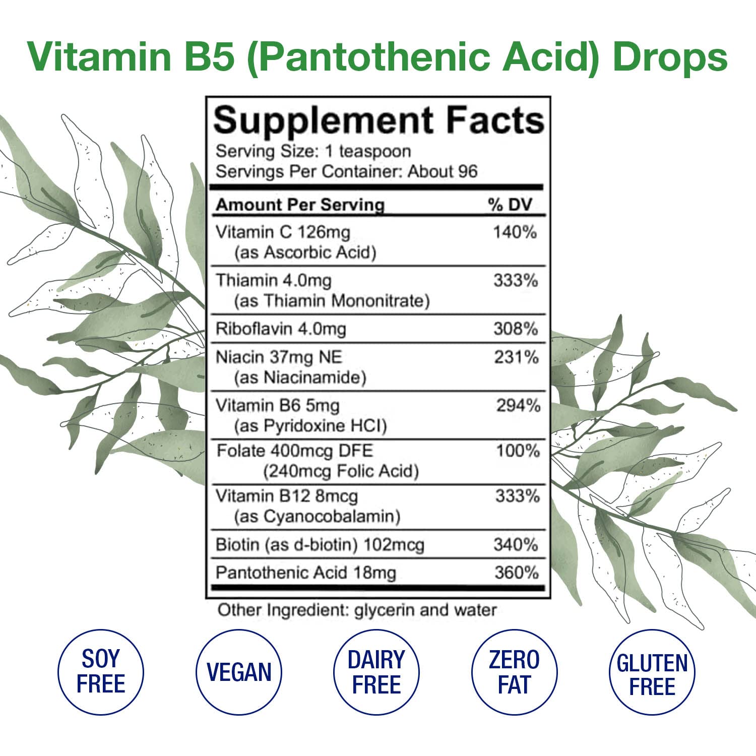 Mua Vitamin B5 (Pantothenic Acid) Drops – Liquid Vitamin B5 to Maintain ...