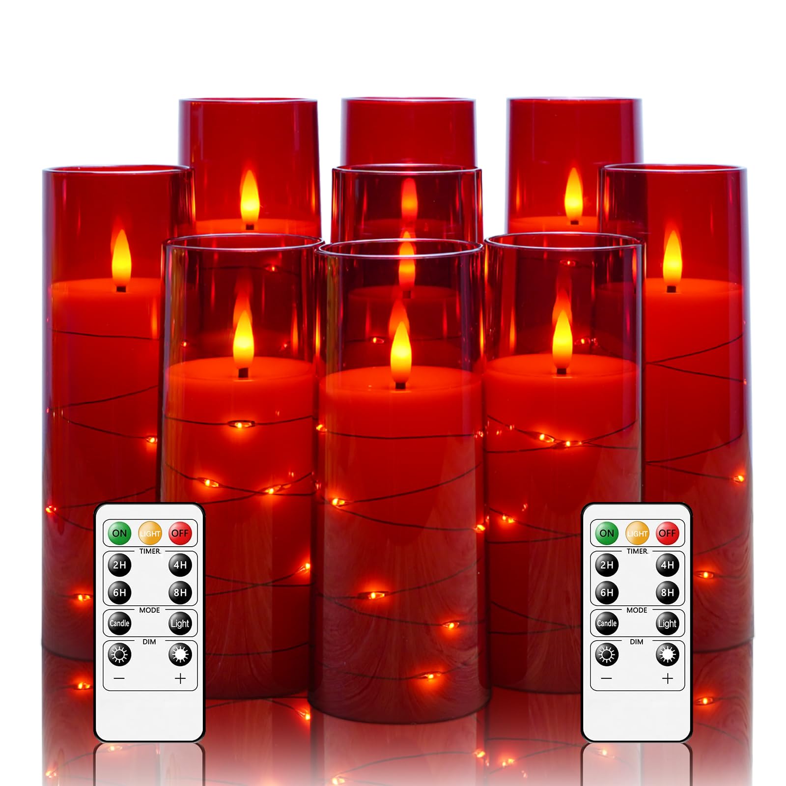 kakoya Flameless LED Candles with Timer 9 Pc Flickering Flameless ...