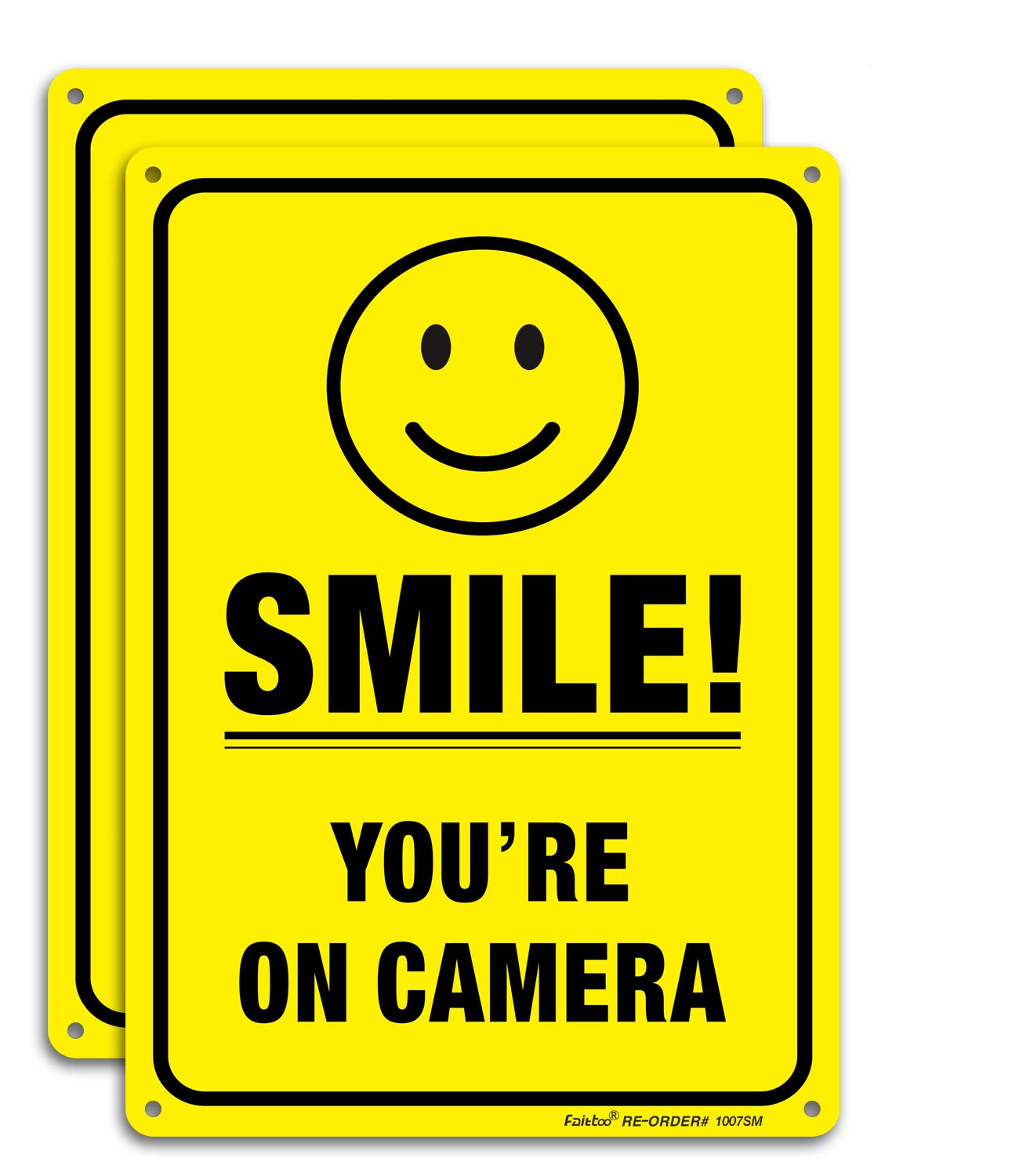 (2 Pack) Smile You're On Camera Video Surveillance Sign - 10"x7" - .040 ...