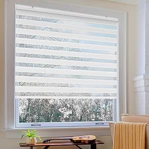 Amazon.com: Bliwans Zebra Blinds, Dual Layer Zebra Blinds for Windows, Window Shades for Light ...