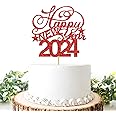 Amazon.com: Happy New Year 2024 Cake Topper, Hello 2024 Theme New Year ...