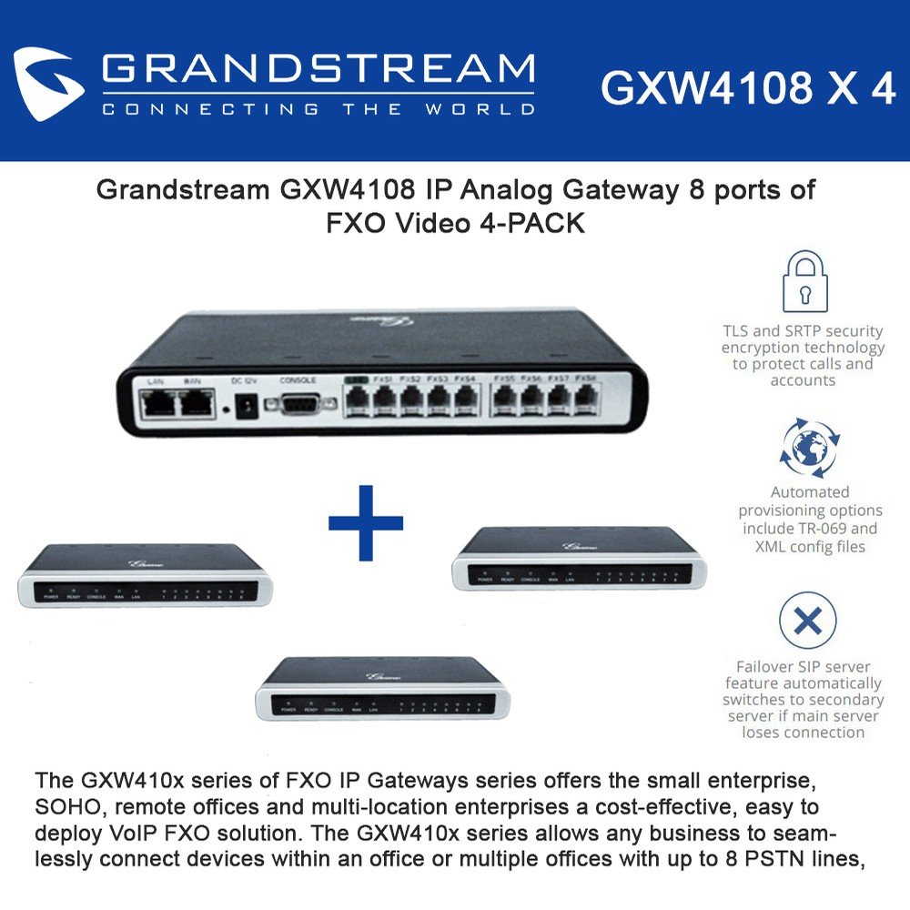 Grandstream GXW4108 4-UNITS IP Analog Gateway 8 Ports FXO on Galleon Philippines