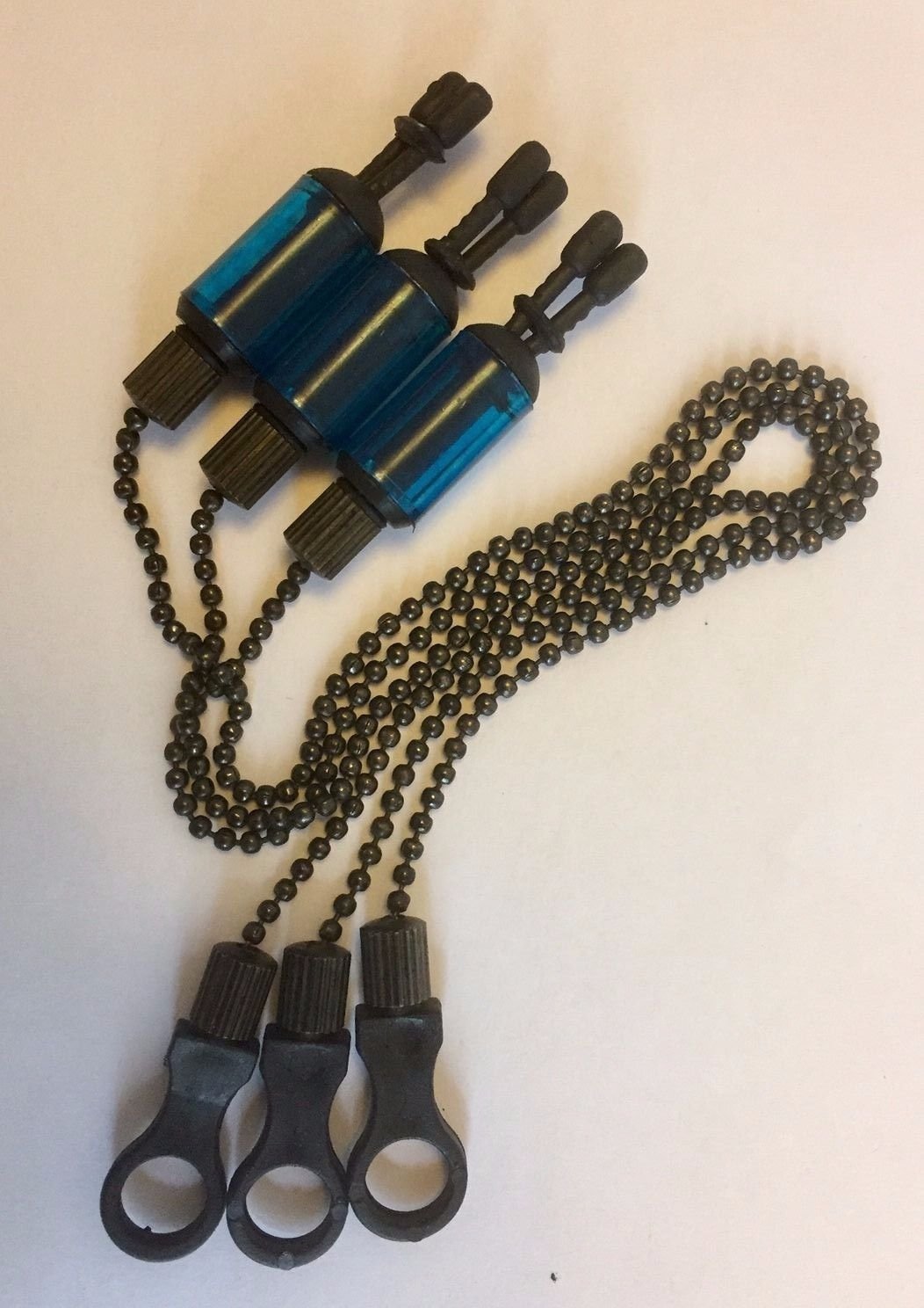 3 Blue with Black chain bite indicators bite alarm bobbins: Amazon.co ...
