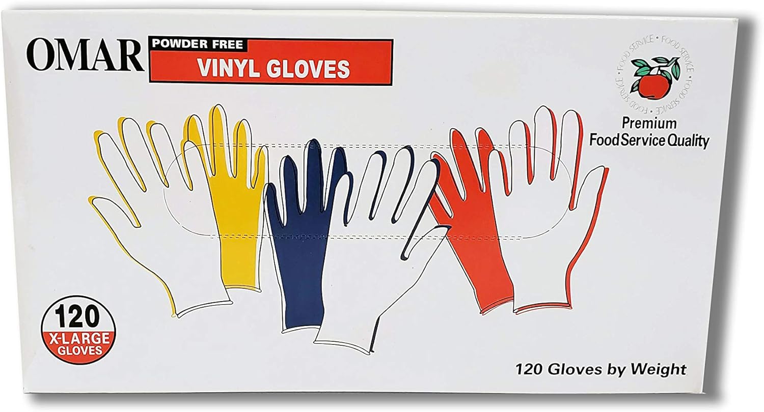 Amazon.com: Omar Powder-Free Vinyl Gloves, 120 Count, S Size: Clothing