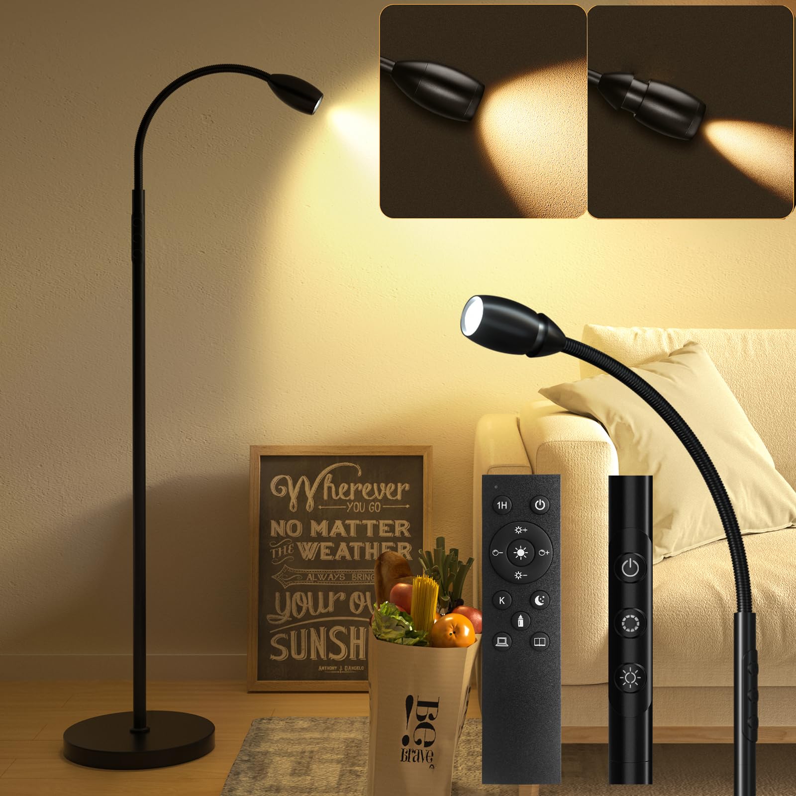 Mua Brightown LED Floor Lamp - Shrinkable Spotlights Adjustable Slim ...