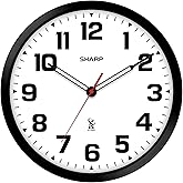 Amazon.com: SHARP Atomic Analog Wall Clock - 12" Silver Brushed Finish - Sets Automatically ...