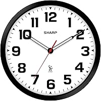 Amazon.com: SHARP Atomic Analog Wall Clock - 12" Black Stylish Frame ...