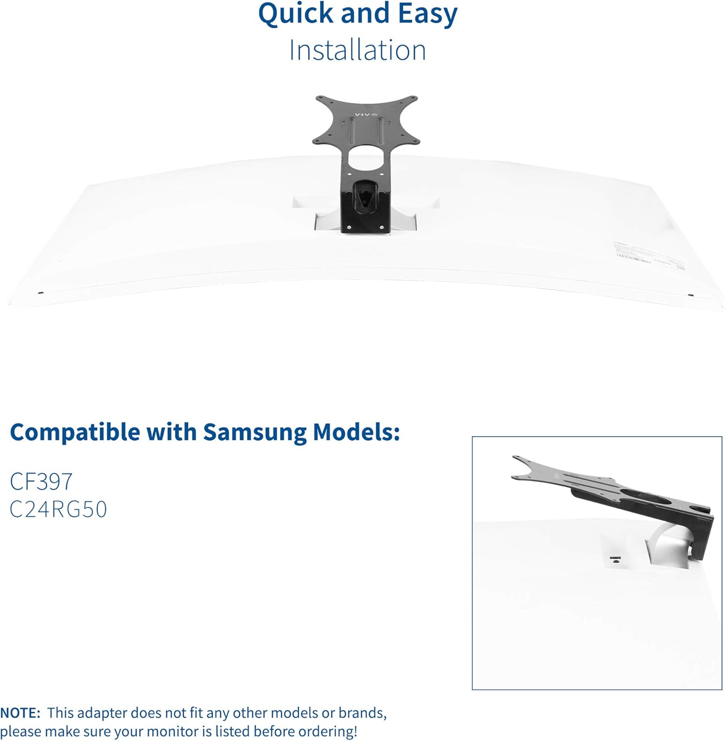 Vivo Quick Attach Vesa Adapter Plate Bracket Designed For Samsung Cf397 ...