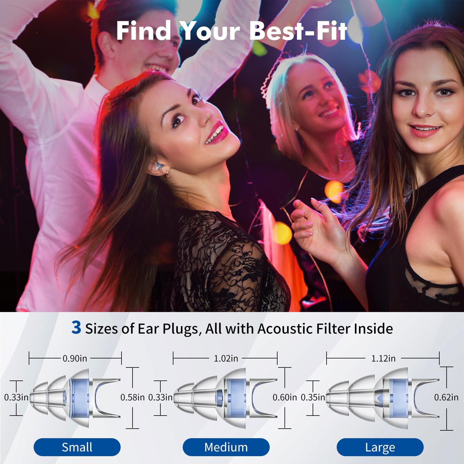 Mua Concert Ear Plugs, 3 Pairs Ear Plugs for Concerts Loud Music,High ...