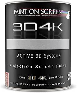Amazon.com: Projector Screen Paint - 3D4K SILVERISH Light Grey with 2.4 ...