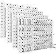 Amazon.com: Spampur Peg Board, 4 Pack Metal Pegboard Panels White ...