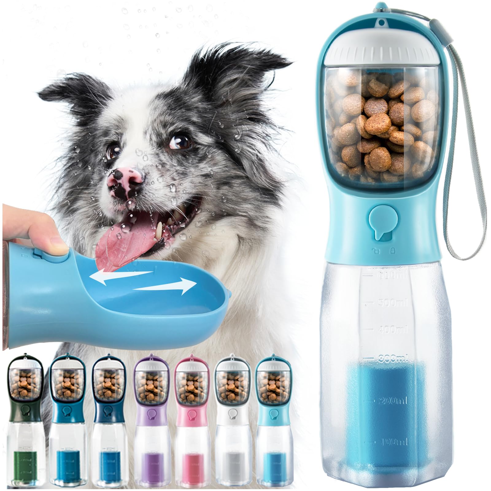 MoonyMars Portable Water Bottle for Dogs, 3 in 1 Pet Travel Bowl ...