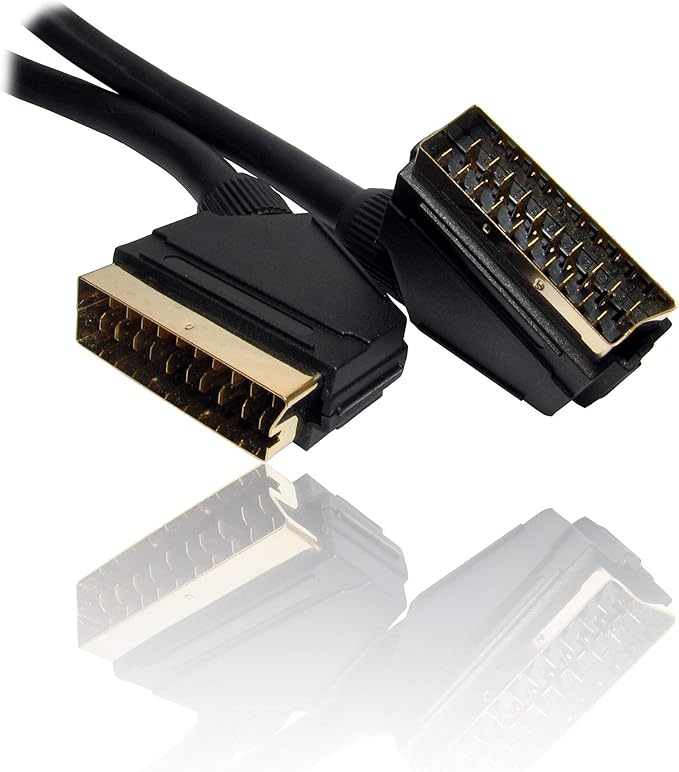 1.5m Premium Quality Gold Coaxial SCART Lead/ Cable: Amazon.co.uk ...