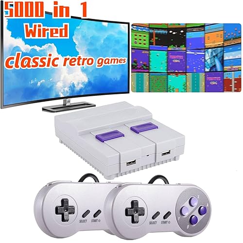 Super Classic Retro Game Console,Classic Game System Built in 5000 ...