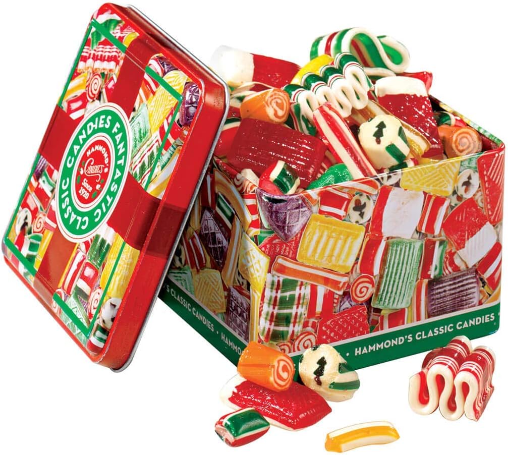 Hammond's Classic Christmas Holiday Candy 10 Ounce Gift Tinbox: Amazon ...
