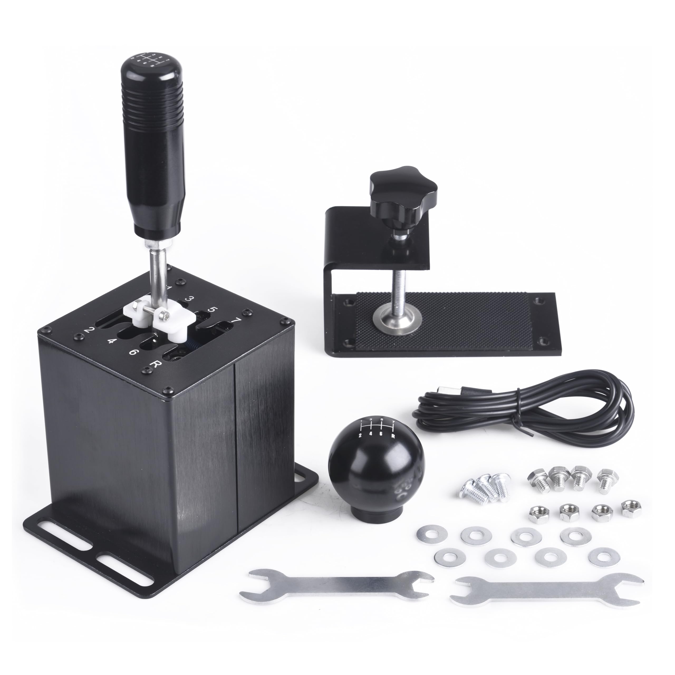 CNRAQR PC USB Racing Game Simulator Shifter with Desk/Chair Mount ...