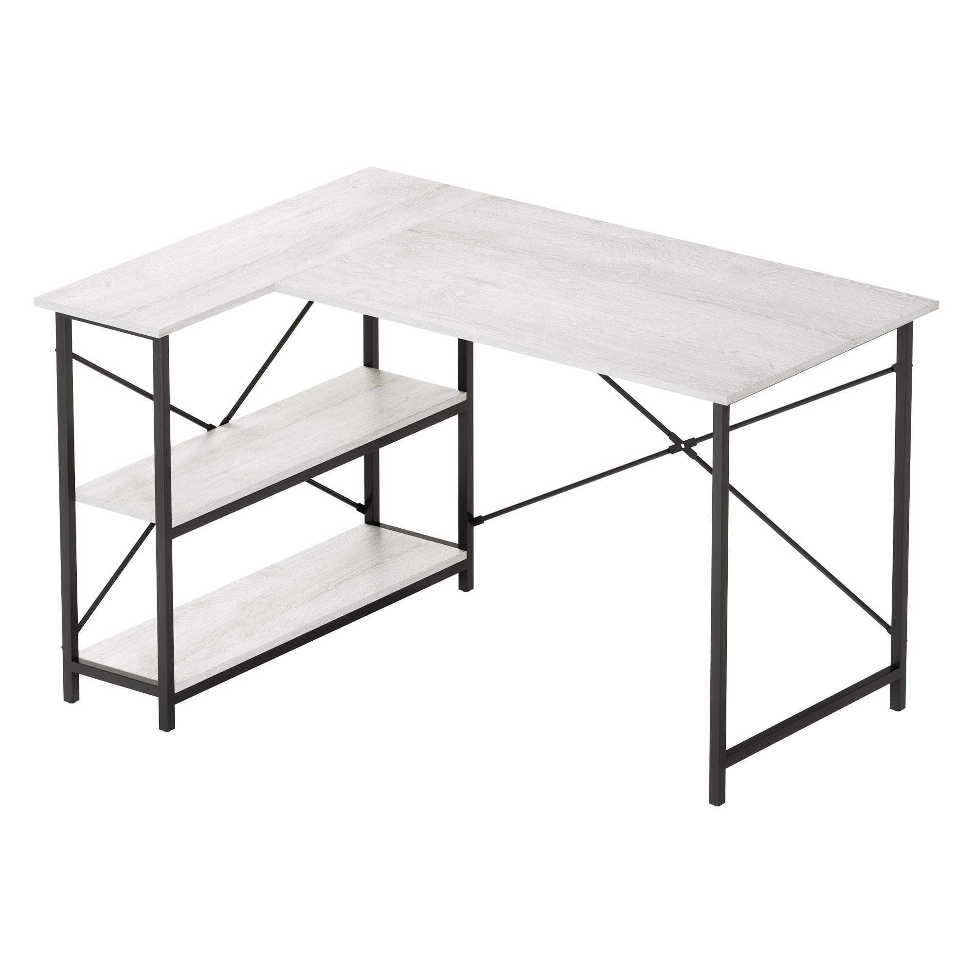 Bestier Small L-Shaped Desk with Storage Shelves 47 Inch Corner Desk ...
