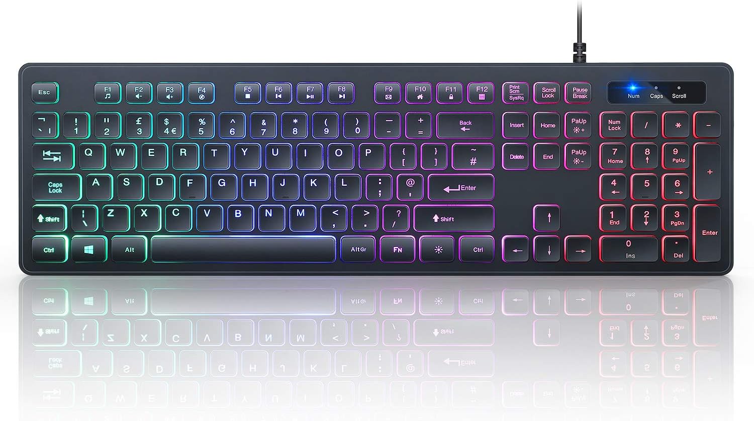 seenda Backlit Wired Keyboard,USB Wired Computer: Amazon.co.uk: Electronics