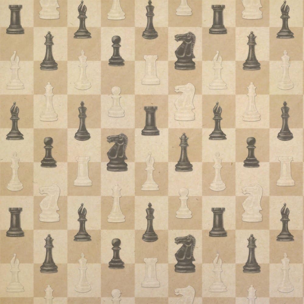 Chess Set and Pieces Kraft Present Gift Wrap Wrapping Paper: Amazon.co ...