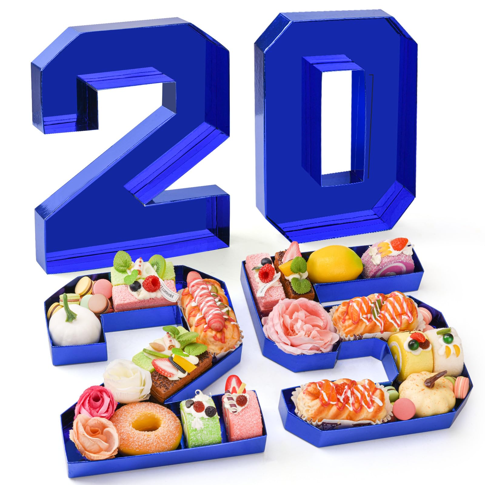 Datyiiha 2025 Set Cardboard Number for Charcuterie 10.2'' Blue Fillable ...