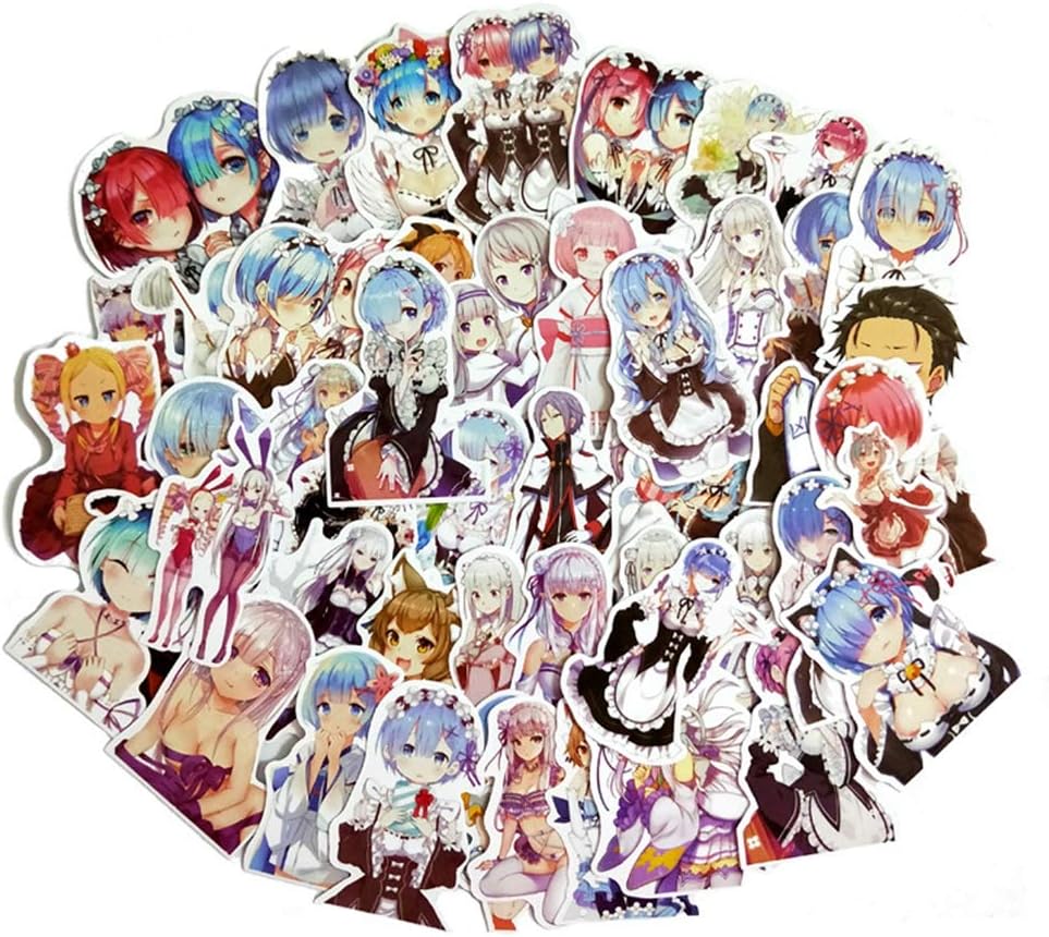 COSAUG Re: Zero kara Hajimeru Isekai Seikatsu Vinyl Stickers,50pcs ...