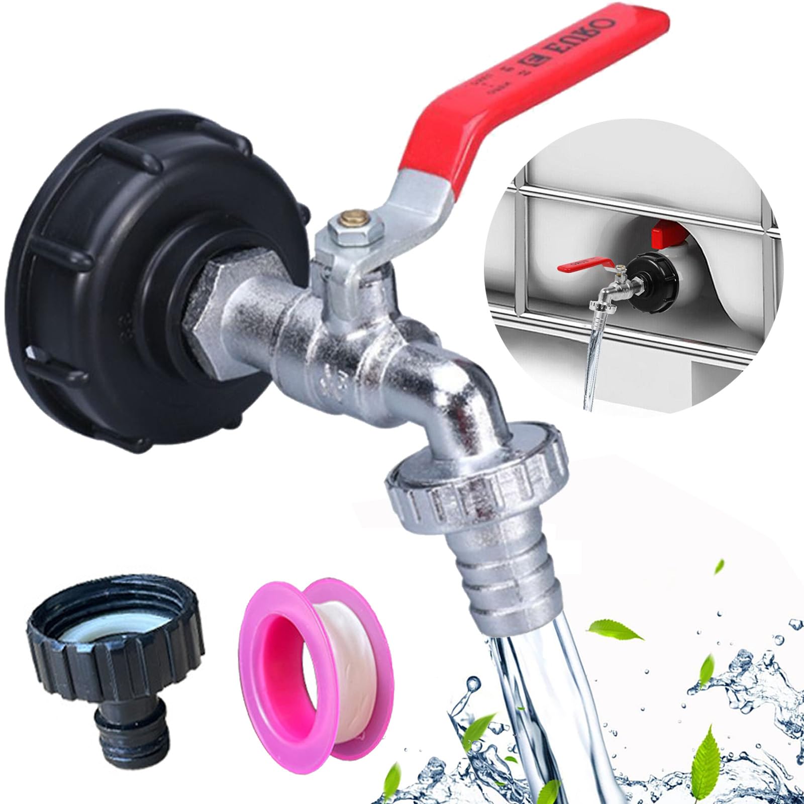 Mua Bikasun IBC Outlet Tap, 1000L Water Tank Tap Alloy Ball Valve with ...