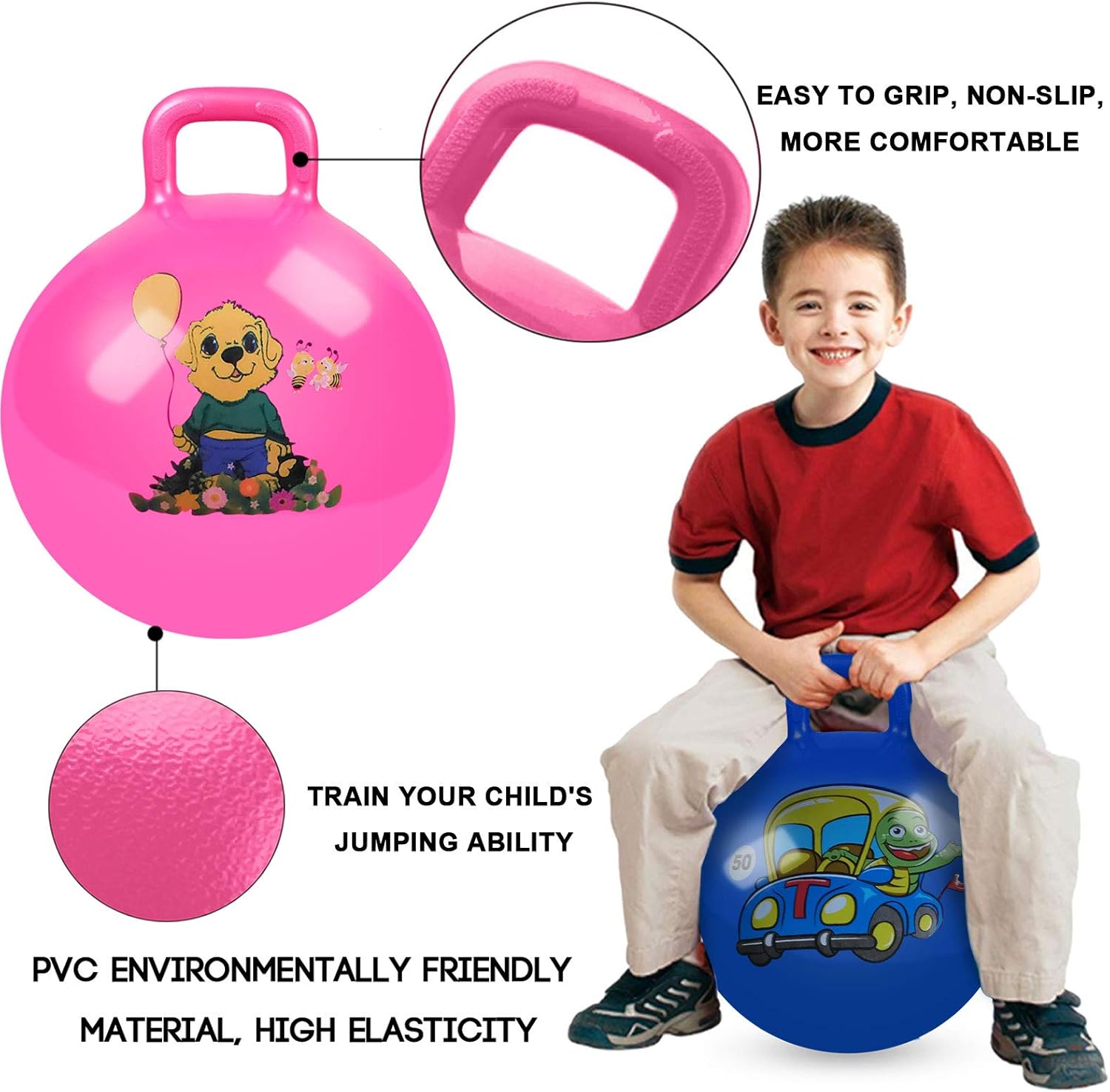 Jump Hopper Bouncy Hopping Ball 18 inch with Handle Party Favors for ...
