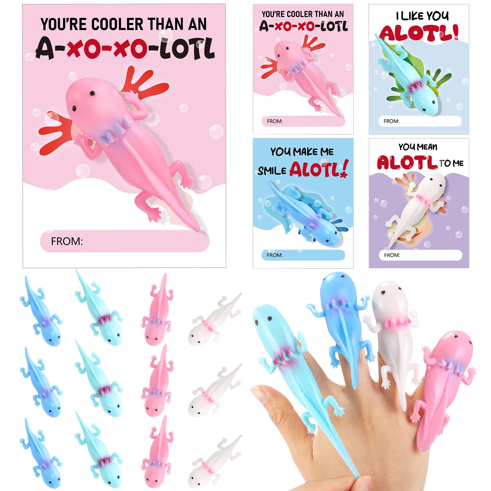 JellyArch 28 Pack Axolotl Party Favors for Kids Axolotl Slingshot ...
