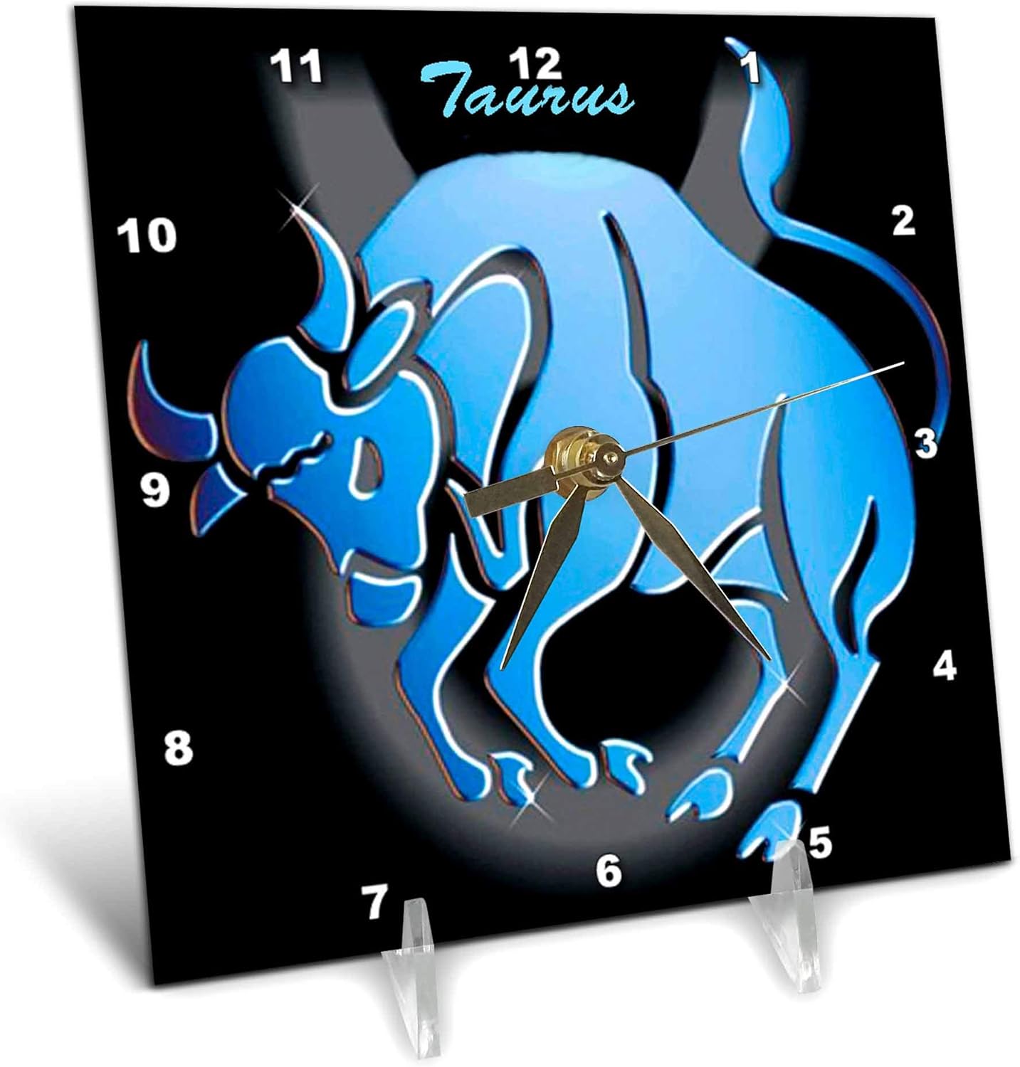 Amazon.com: 3dRose Taurus Zodiac Sign Desk Clock, 6 by 6-Inch: Home ...
