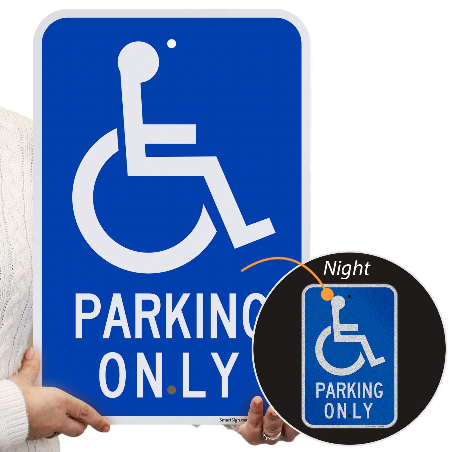 Mua SmartSign Basics Handicap Parking Only Sign | 12" x 18" Engineer ...