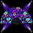Amazon.com: Zolee UV Glow Rave Folding Hand Fan with Bamboo Ribs for ...