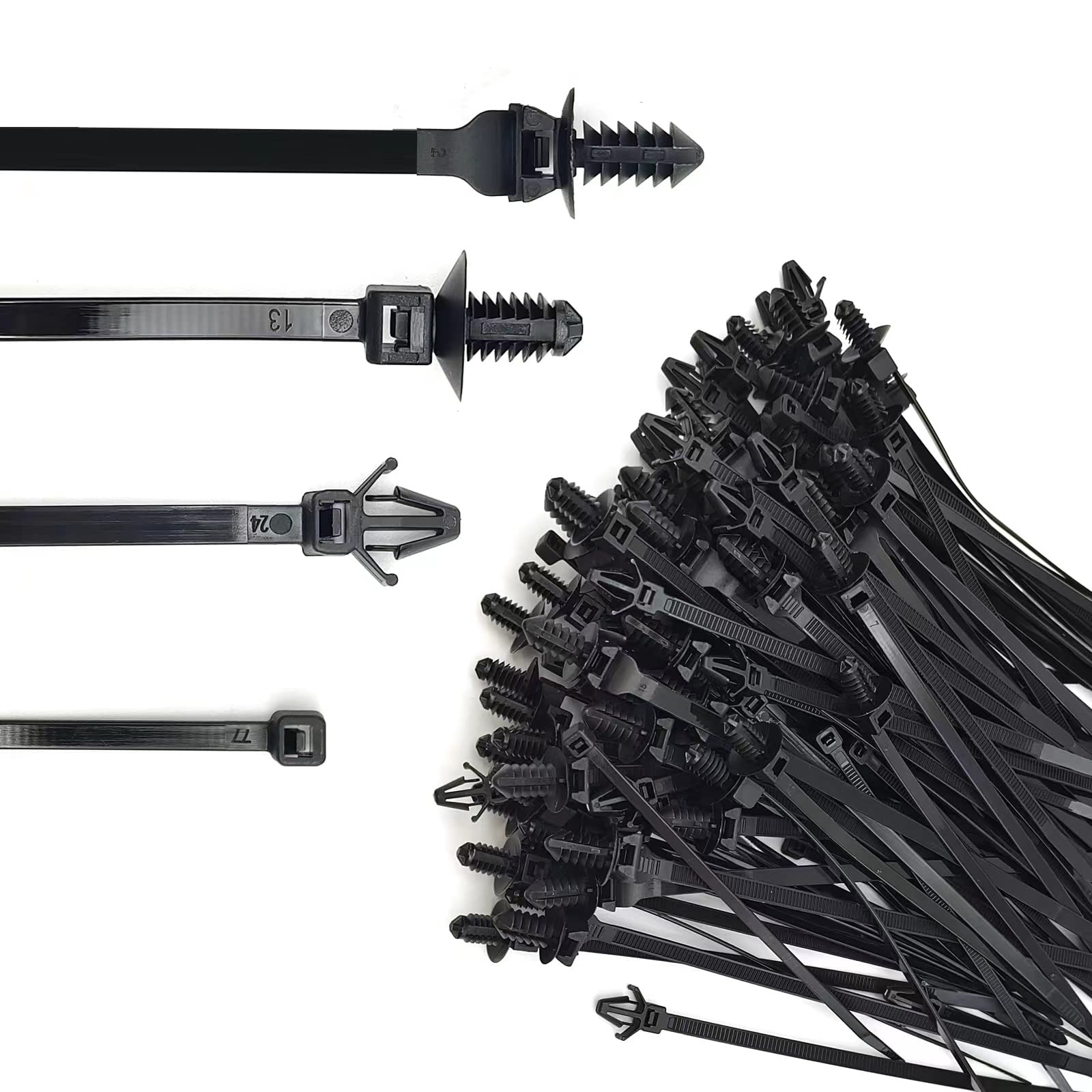 Mua 120Pcs Universal Push Mount Cable Zip Tie 4 Most Sizes, Nylon Self ...