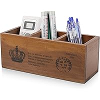 Rustic 3-Slot Wooden Remote Control Holder – Caddy Holder for ...