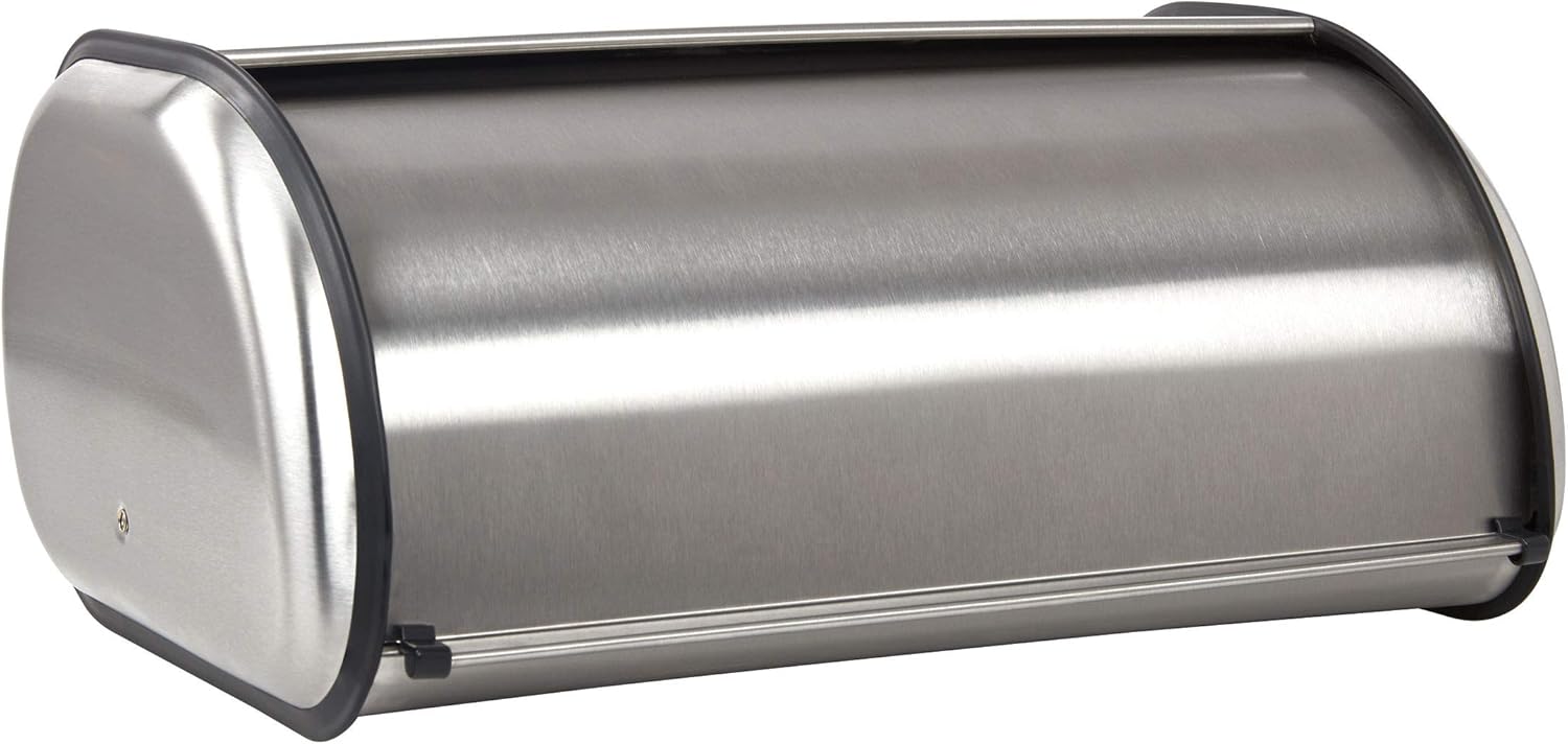 Amazon.com: Kamenstein Brushed Stainless Steel Large Bread Box, 17-inch ...