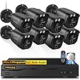 Amazon.com : OOSSXX Full HD 5MP Definition Wired Security Camera System Outdoor Home Video ...