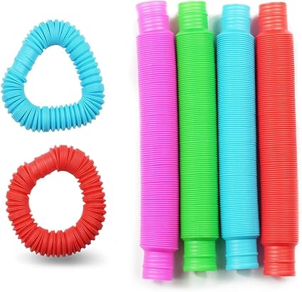 Fidget Pop Tube Toys for Kids and Adults,Pop Multi-Color Tubes (Toobs) Sensory Toy - 6 Pack ...