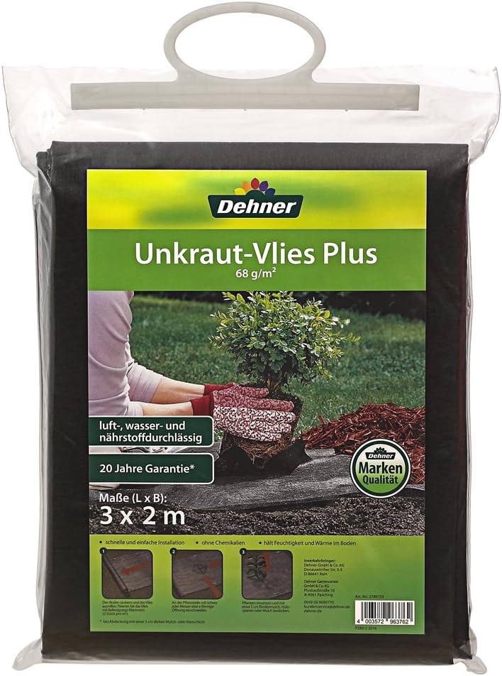 Dehner garden weed fleece plus, approx. 3 x 2 m, black – BigaMart