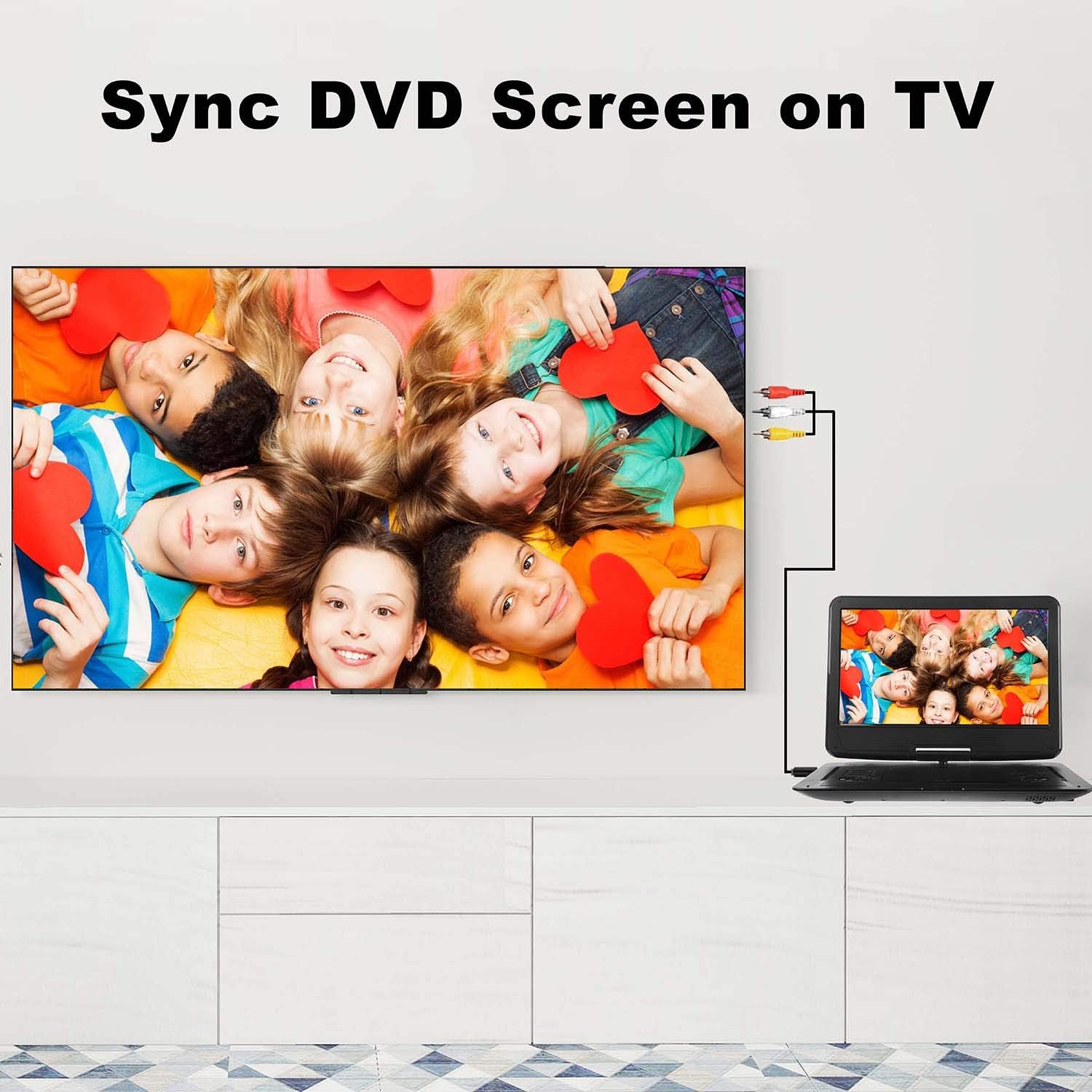 smartelf DVD Player,Large Swivel Screen DVD/CD/Disc Players for TV with ...