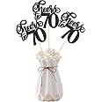 Amazon.com: 12 PCS Cheers to 70 Centerpiece Sticks Double Sided Glitter ...